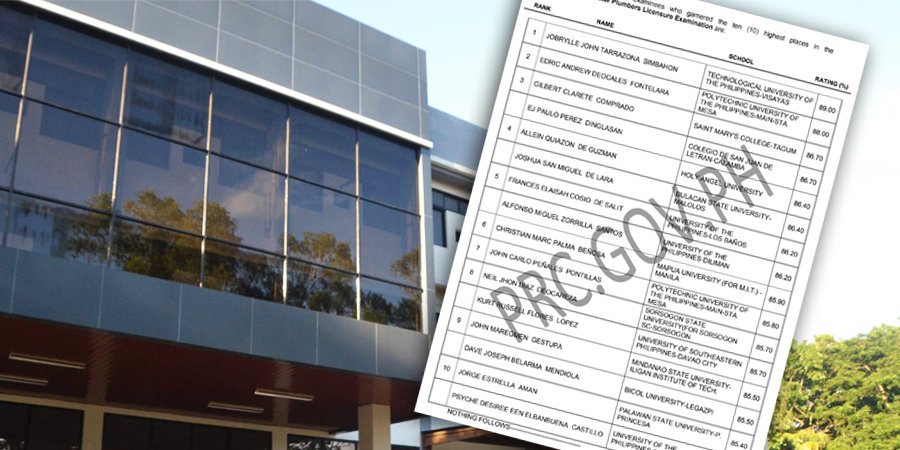 TUPV grad tops licensure exam for Master Plumbers